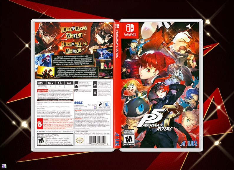 Persona 5 Royal Reversible Cover Art: Insert / Case for Nintendo Switch ...