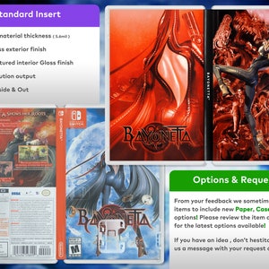 Bayonetta REVERSIBLE Cover Art: Replacement Insert / Case for Nintendo ...