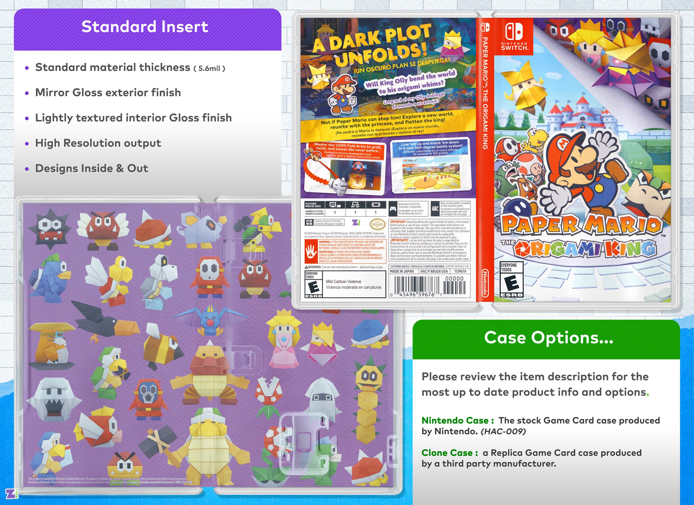 Paper Mario The Origami King Cover Art: Inserto y estuche de - Etsy España