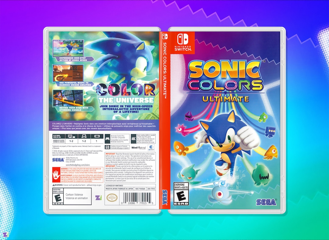 Sonic Colors Ultimate Cover Art: Replacement Insert / Case for Nintendo ...