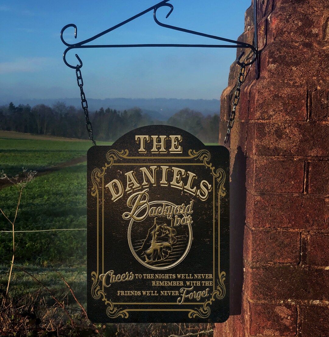 Premium Personalised Hanging Pub Sign for Home Bar Tiki Hut Mancave ...