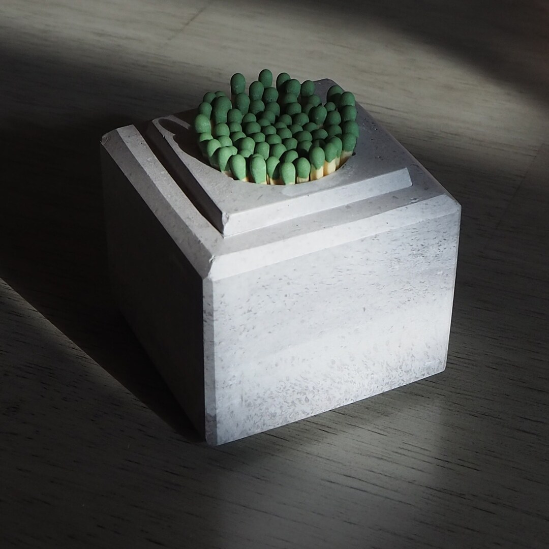 Concrete Cube Match Striker Match Striker Matchstick Holder Match ...