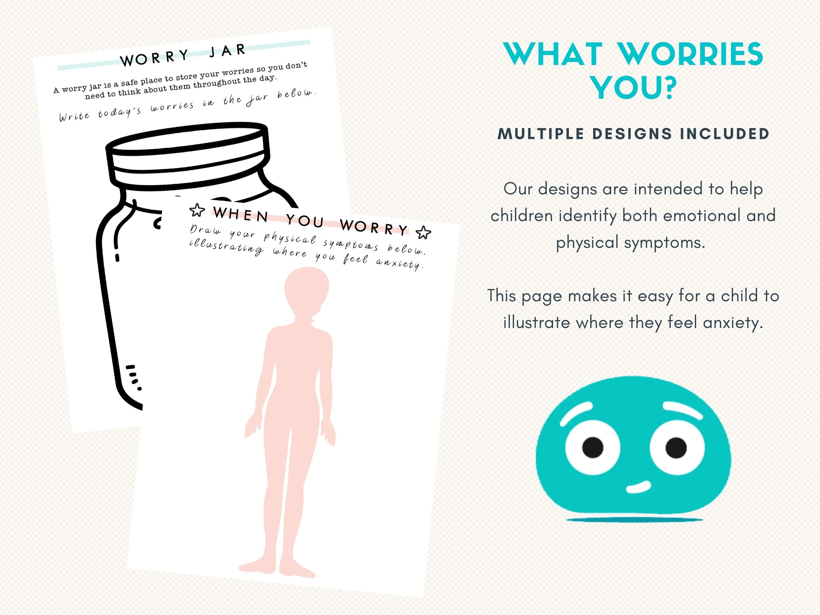 CBT Worksheets for Kids, Anxiety Relief Worksheets, Therapy Printables ...