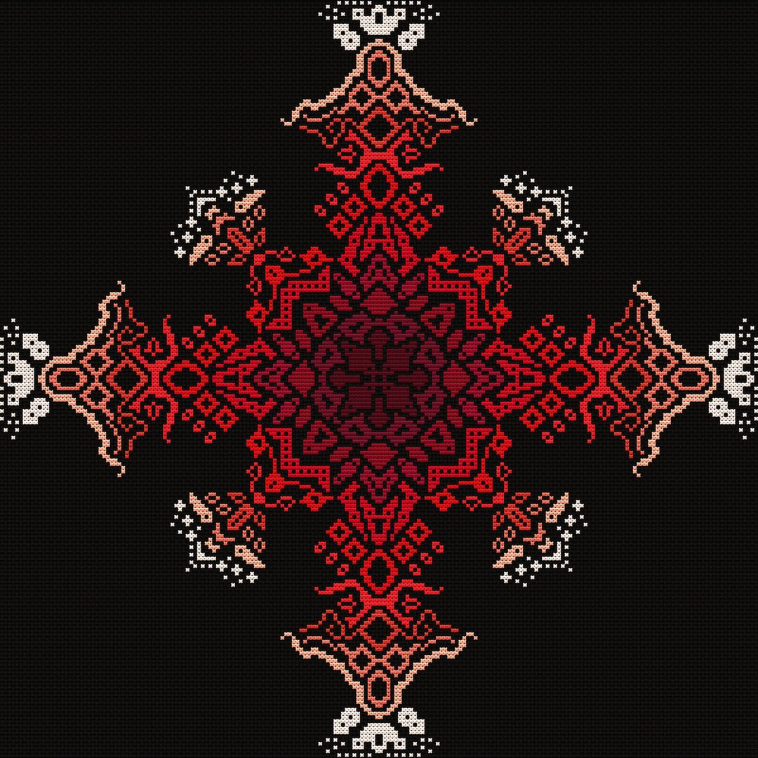 Red Gradient Cross Stitch Pattern - Etsy