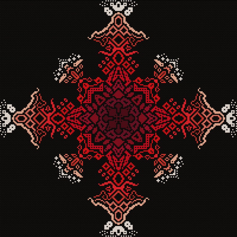 Red Gradient Cross Stitch Pattern - Etsy