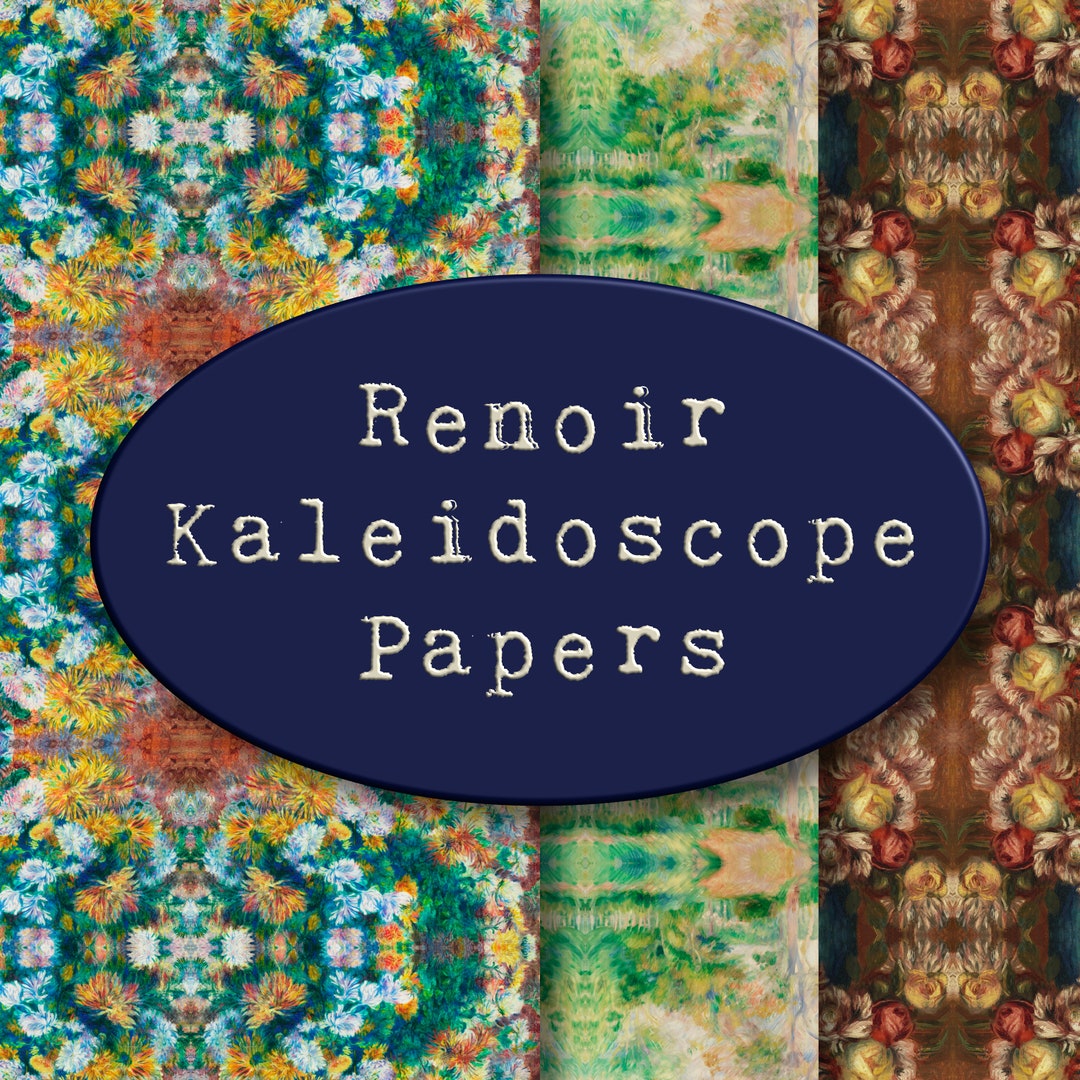 Renoir Kaleidoscope Digital Paper Set, Renoir Scrapbook Paper ...