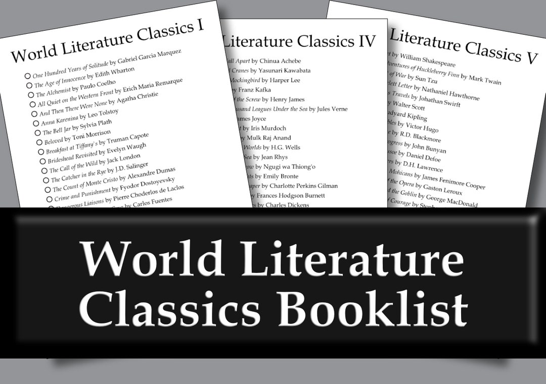 World Literary Classics Booklist - Etsy