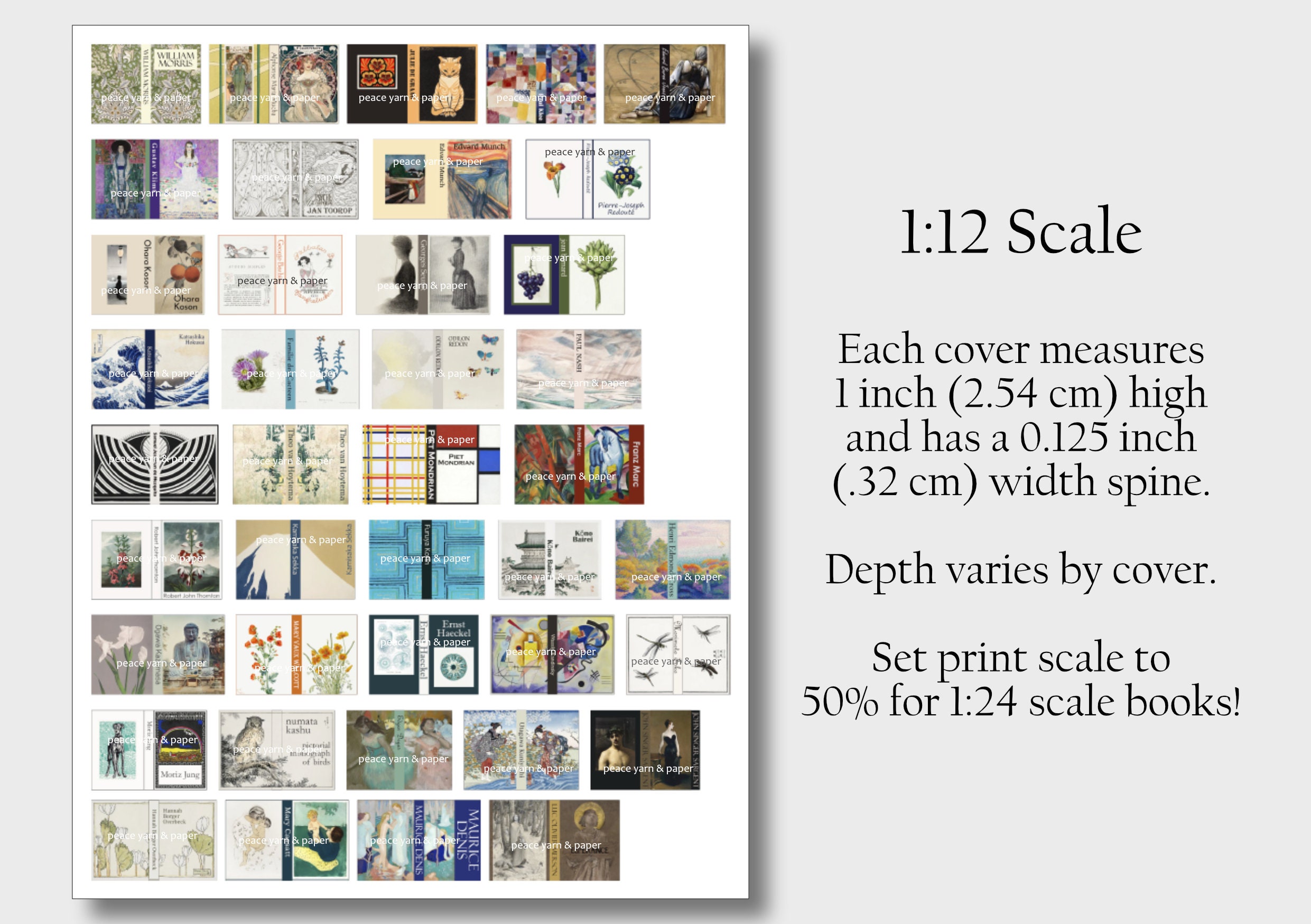 Miniature Fine Art Book Covers PDF, Dollhouse Books, Miniature Books to ...