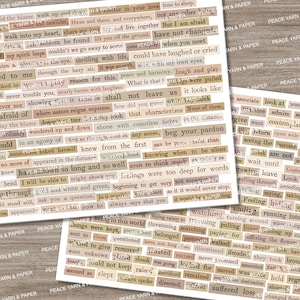 Vintage Words & Phrases Printable Digital Download, Book Words, Journal ...