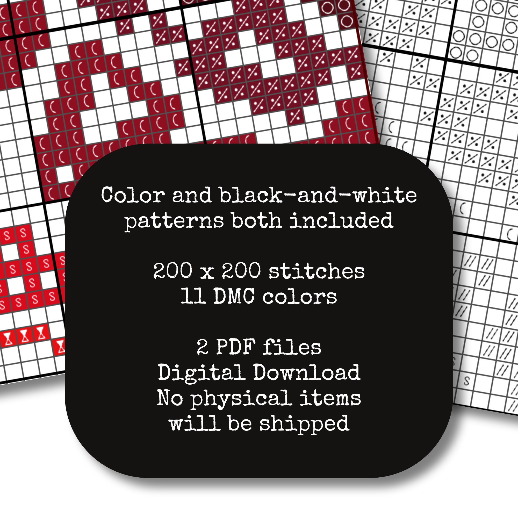 Red Gradient Cross Stitch Pattern - Etsy