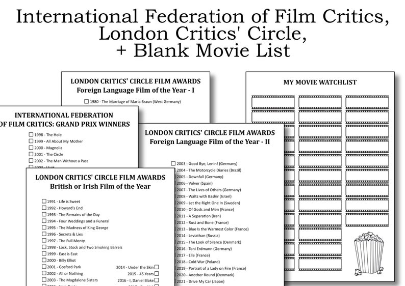 Ultimate Movie Bucket List - Etsy