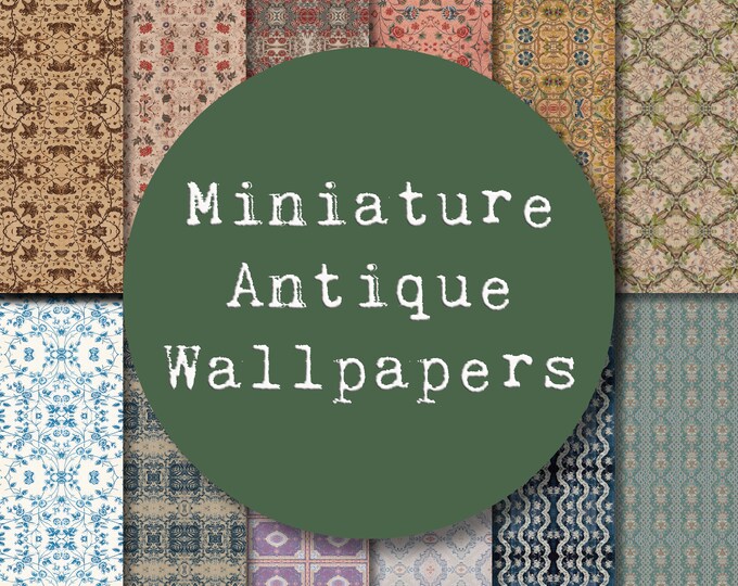 Antique Miniature Wallpaper Designs, Dollhouse Wallpaper - Etsy