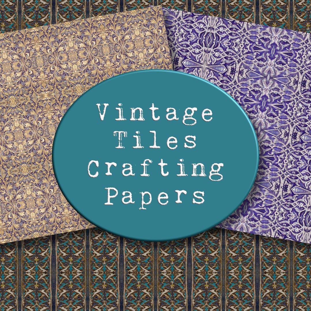 Vintage Tiles Printable Crafting Papers - Etsy