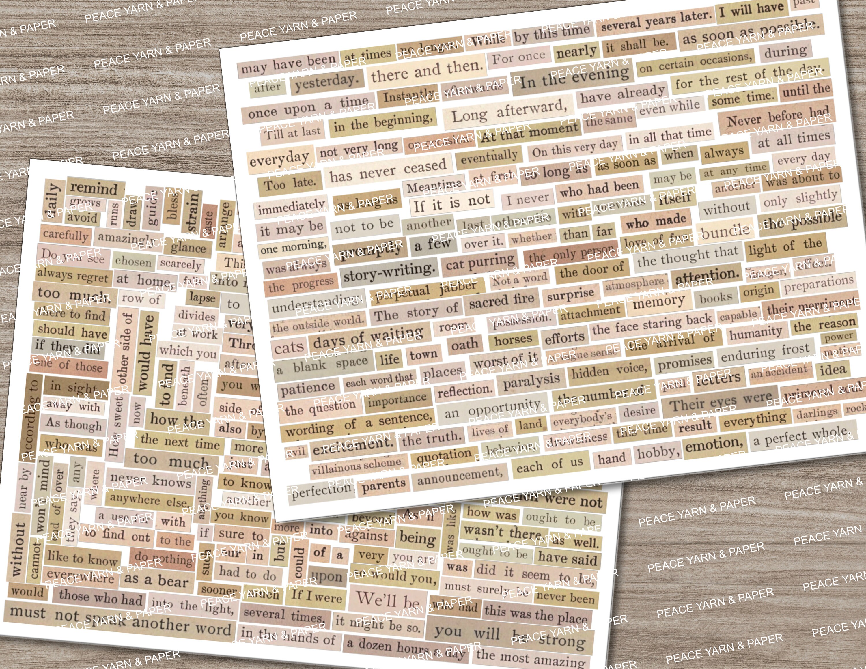 Vintage Words & Phrases Printable Digital Download, Book Words, Journal ...