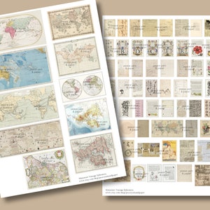 Miniature Vintage Ephemera, Maps, Handwriting, Telegrams, Architectural ...