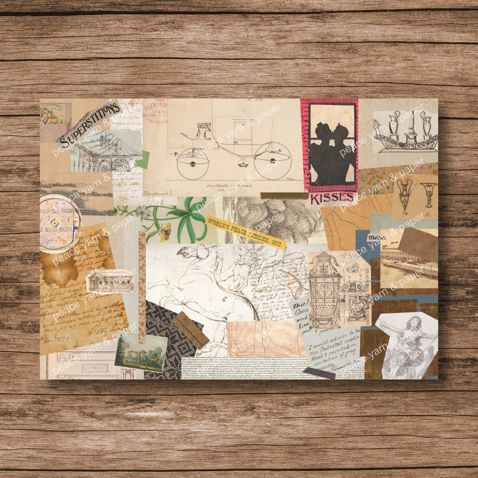 Masterboard Vintage Collage Printable Pages, Junk Journal Digital ...