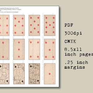 Six Decks Vintage Playing Cards Printable Download - Etsy