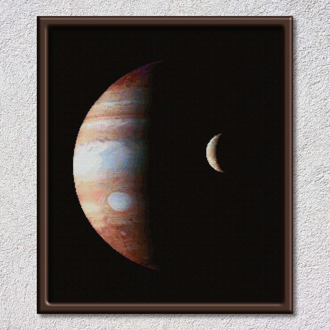 Jupiter and Io Cross Stitch Pattern, Astronomy Embroidery, Astrology ...