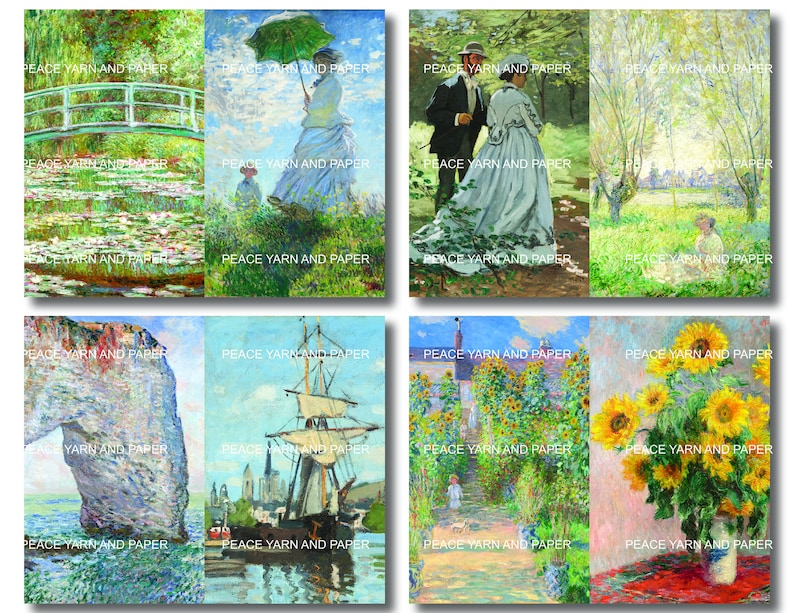 Claude Monet Journal Prints Kit, Monet Scrapbook Paper, Monet ...
