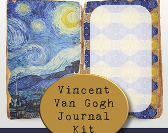 DIGITAL VAN GOGH Journal Pages, Ephemera, Junk Journal Kit, Dark ...
