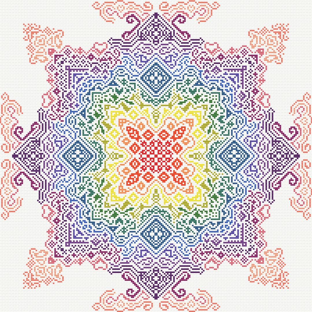 Rainbow Block Cross Stitch Pattern - Etsy