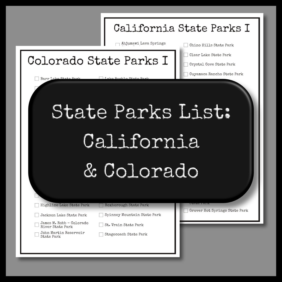 State Parks List, California State Parks, Colorado State Parks - Etsy