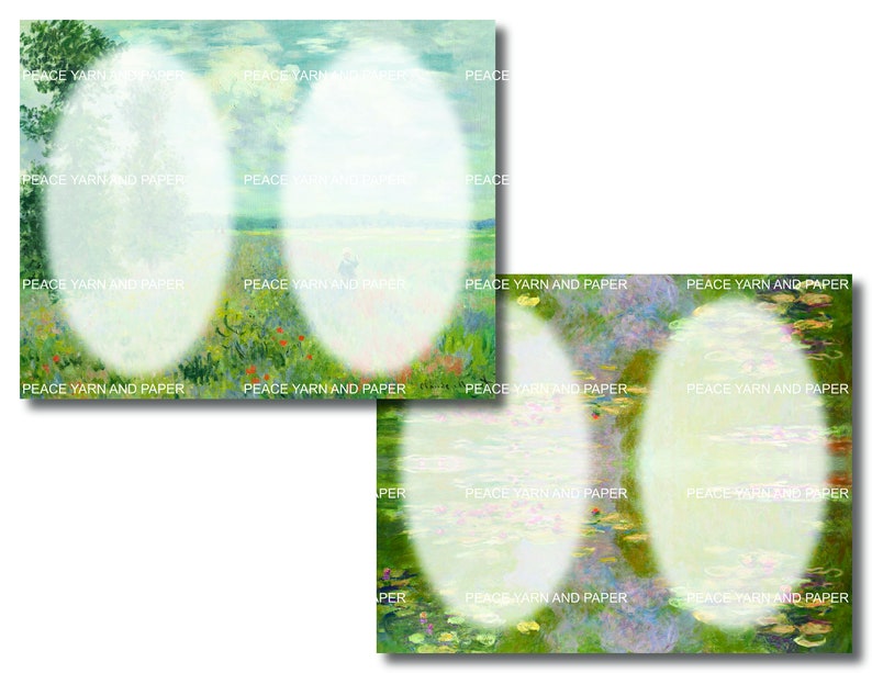 Claude Monet Journal Prints Kit, Monet Scrapbook Paper, Monet ...