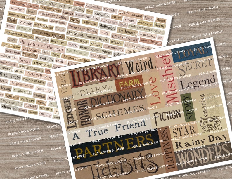 Vintage Words & Phrases Printable Digital Download | Etsy