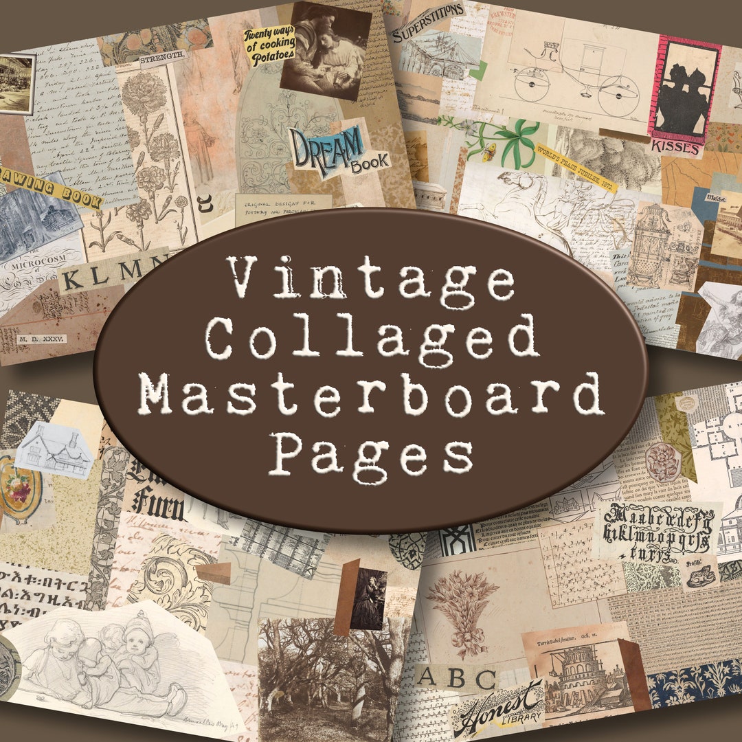 Masterboard Vintage Collage Printable Pages, Junk Journal Digital ...