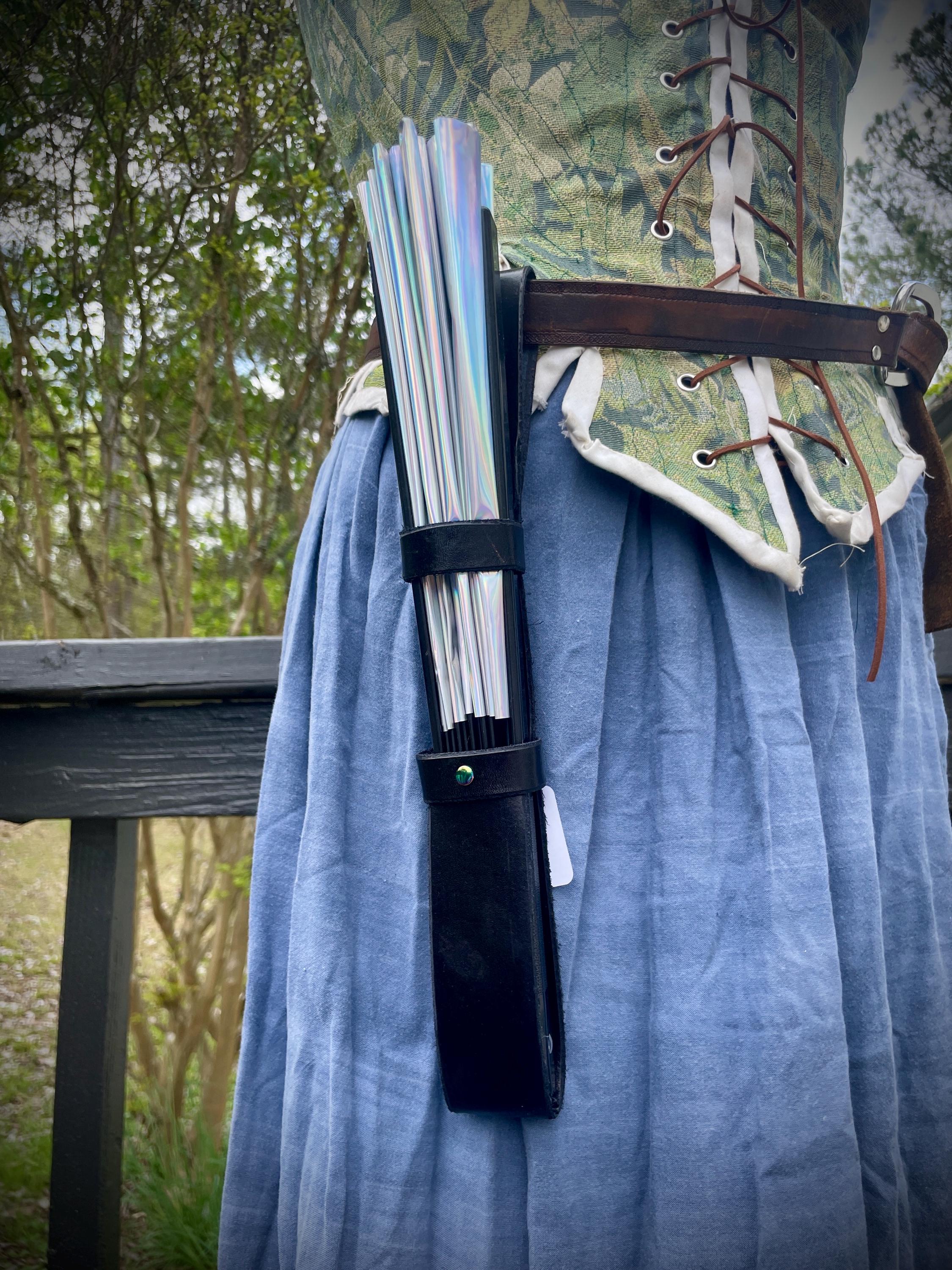 Black Brown Blue Green Large Rave Fan Leather Holster for Belt - Etsy