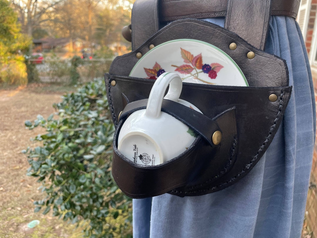 Black and Bronze Teacup Holster With Berry Fall Teacup Set - Etsy