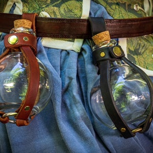 Leather Black and Brown Potion Bottle Holster - Etsy