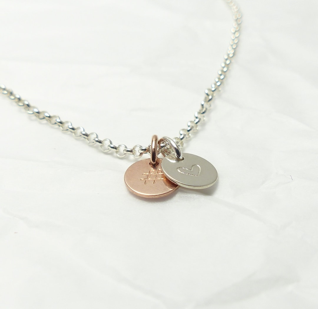 Andressa Necklace Hashtag Heart 925 Sterling Silver Necklace With 2 ...