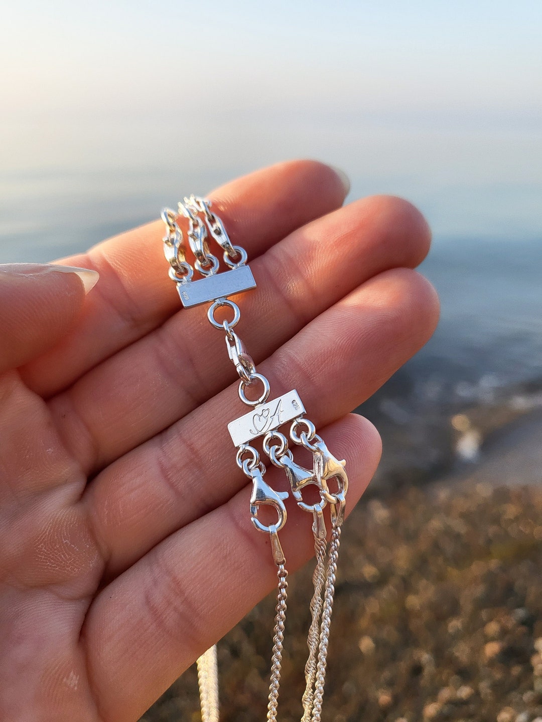 Andressa Multi-row Clasp 925 Sterling Silver for Multiple Necklaces - Etsy