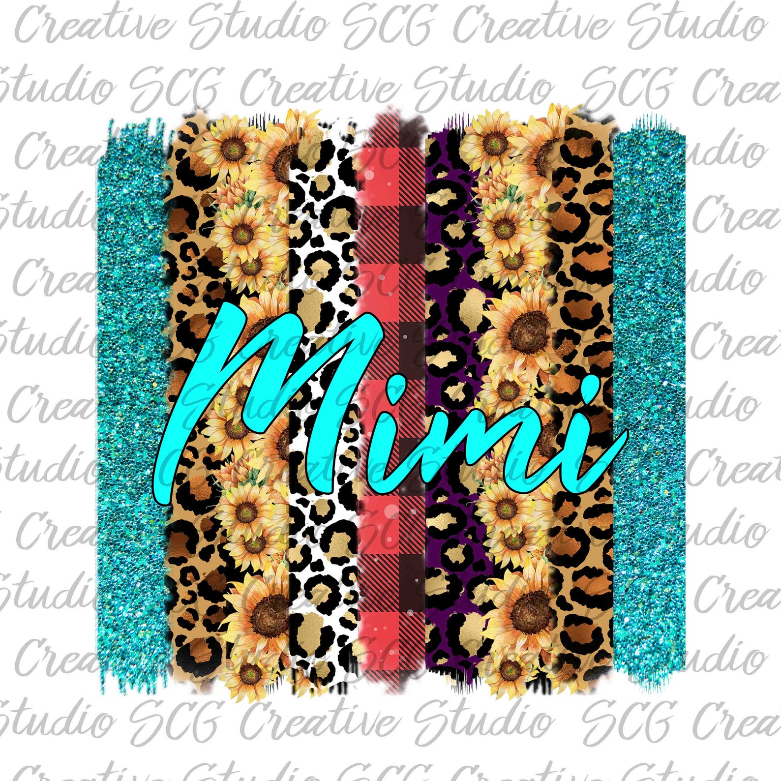 Mimi Sublimation Designs Downloads Sunflower Buffalo Plaid | Etsy