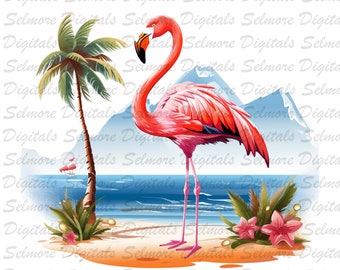 Flamingo SVG File for Cricut, Bird SVG, Summer Png, Commercial Use ...