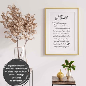 Let Them Wall Art, Printable Quote, You Are Enough, Self Love Poem ...