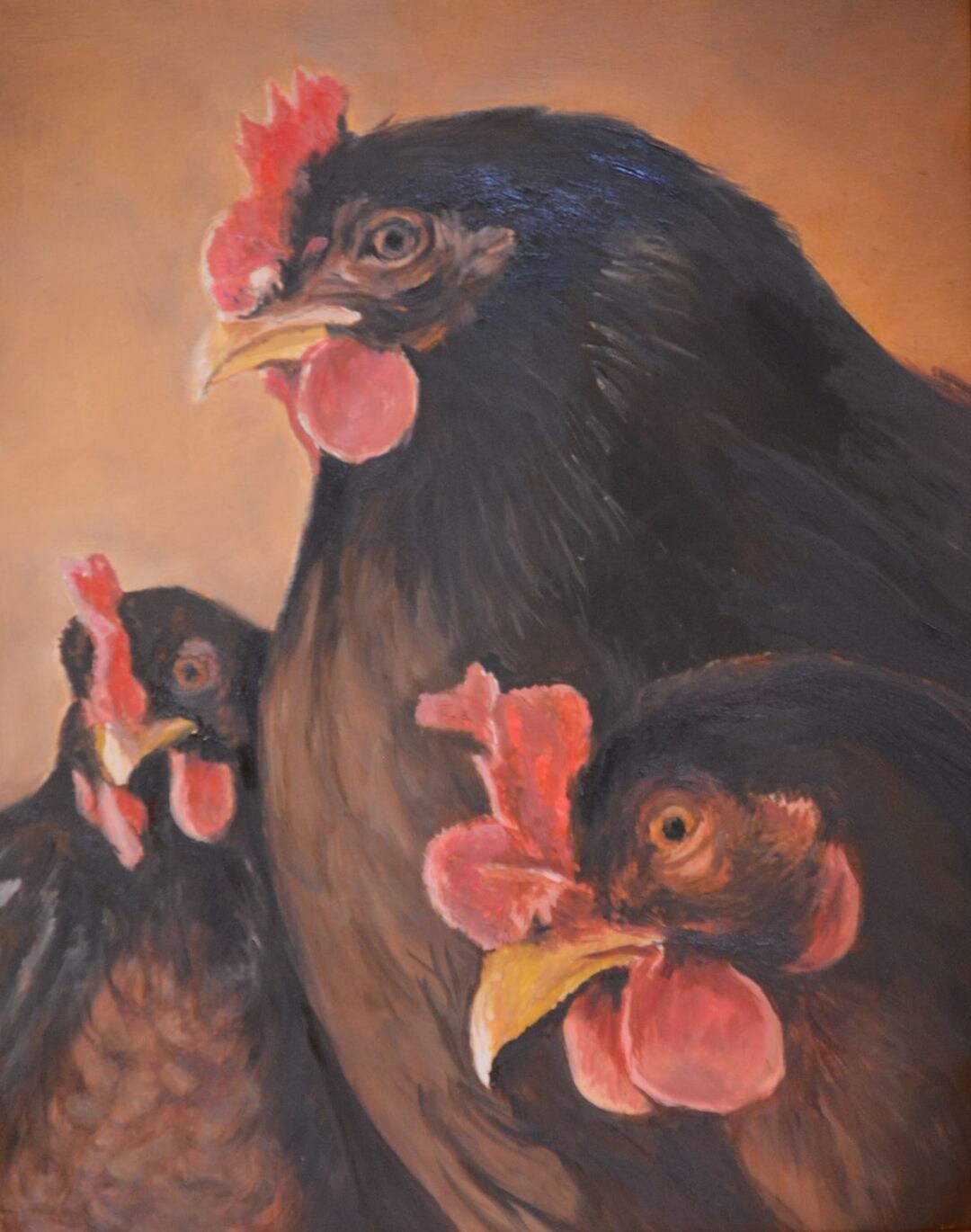Chickens "gossip Girls" Three Hens Original Wall Art Oil Painting 8x10 ...