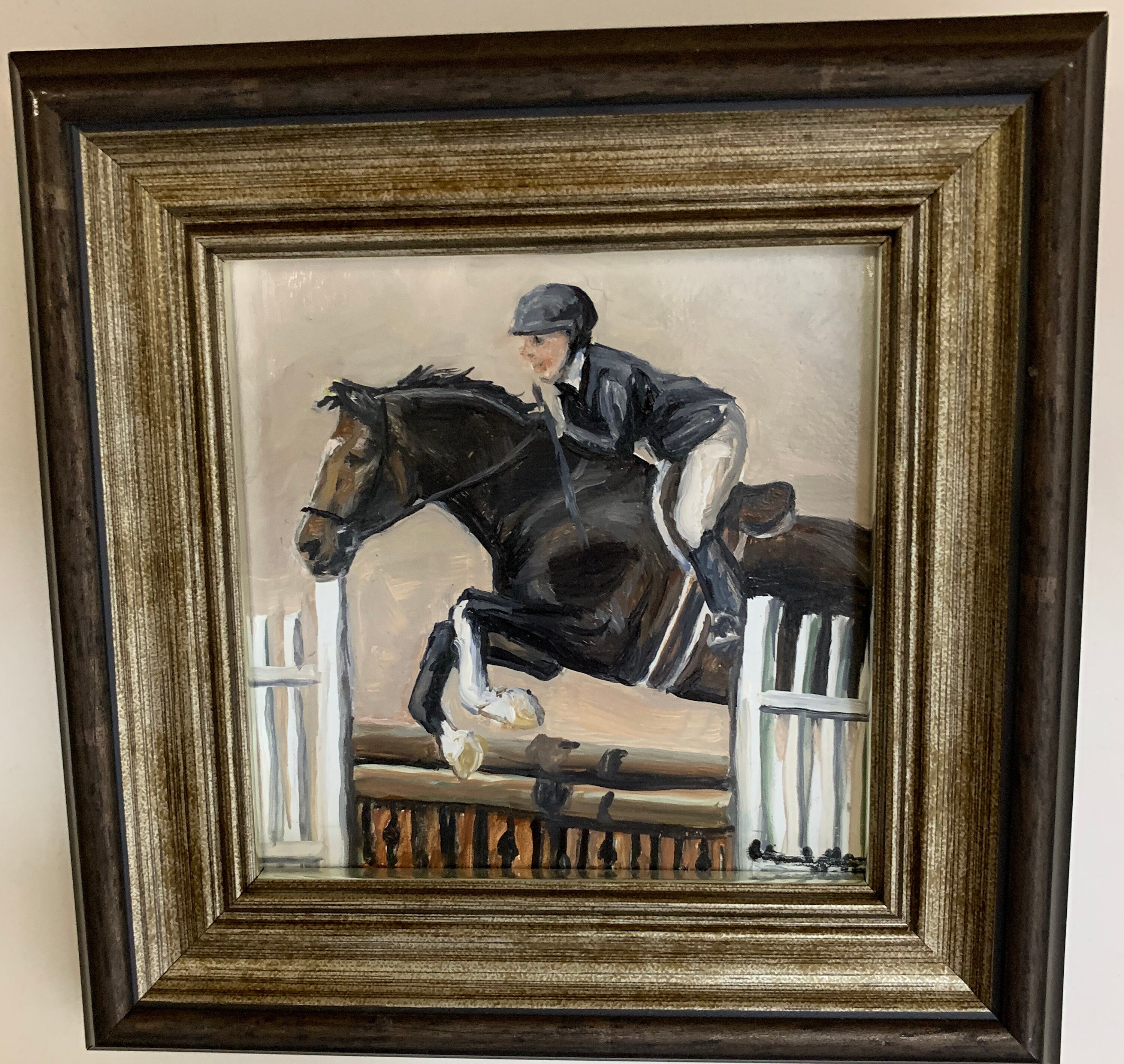 English Horse and Rider Original Art Oil Painting Framed - Etsy