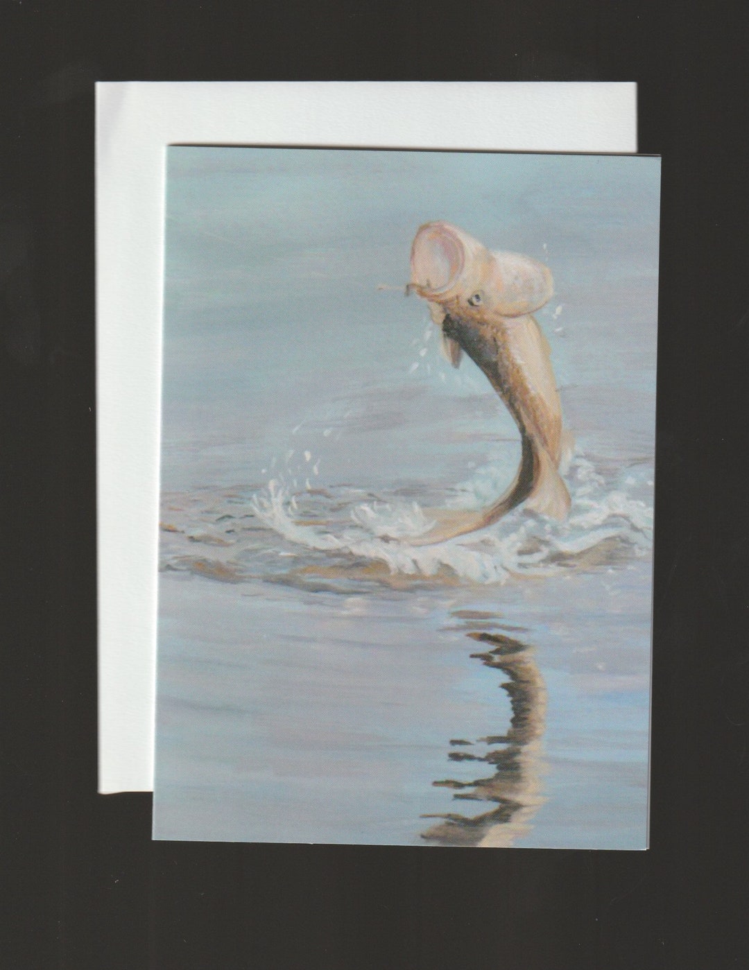 Bass Fish Flop Dance Reproduction Note Card 5.5x4 Inch - Etsy