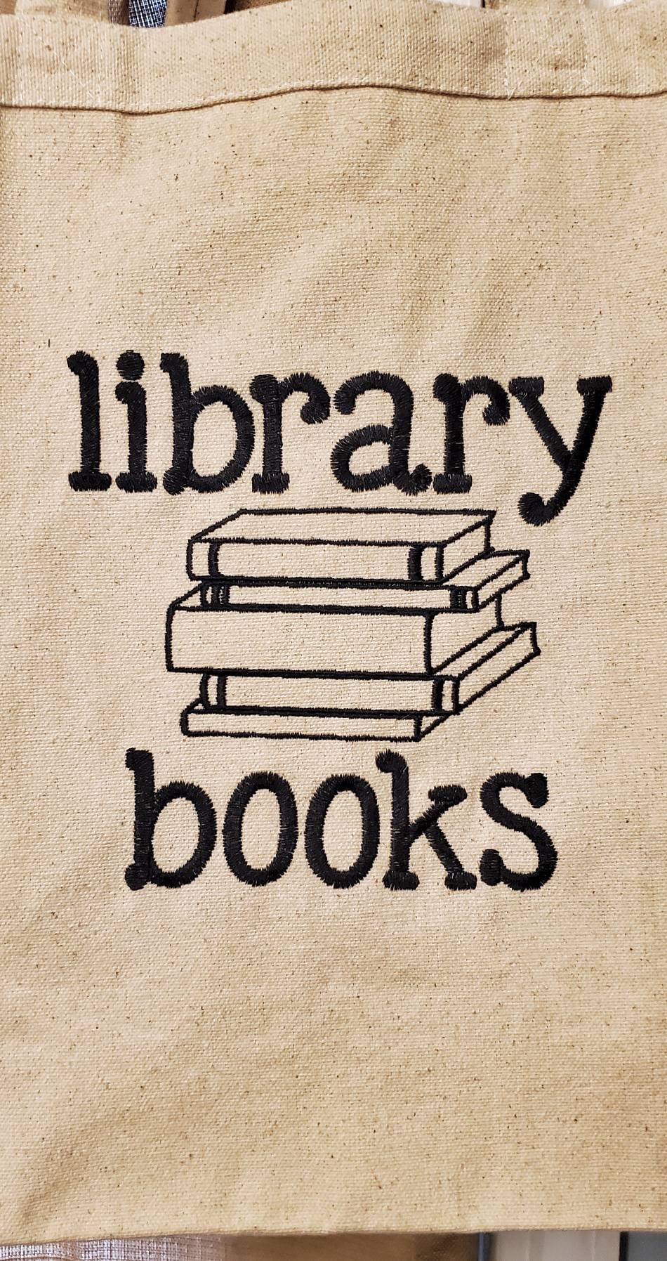 Library Books Canvas Tote Bag - Etsy