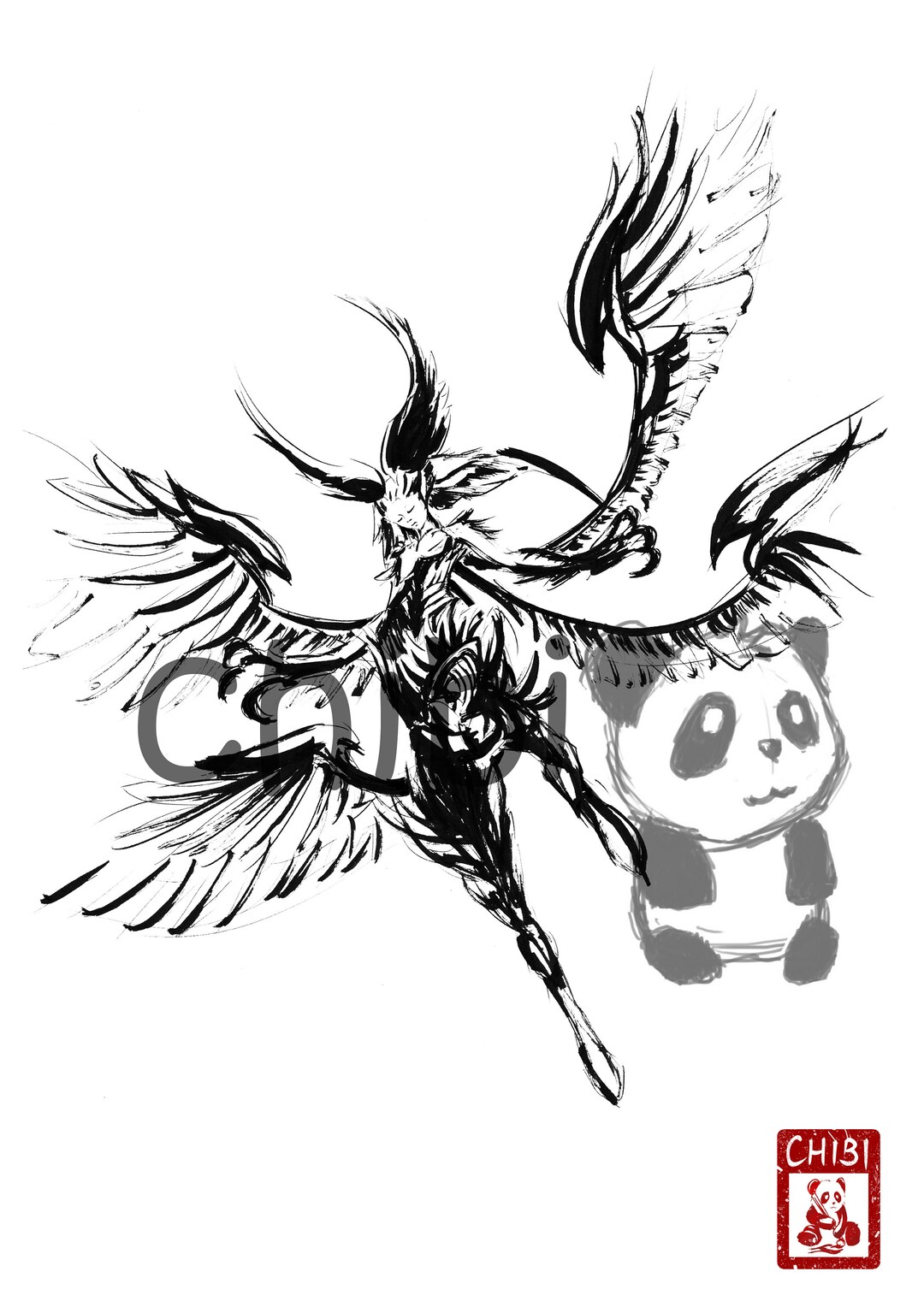 A4 Print Final Fantasy XIV Garuda Ink Fanart - Etsy