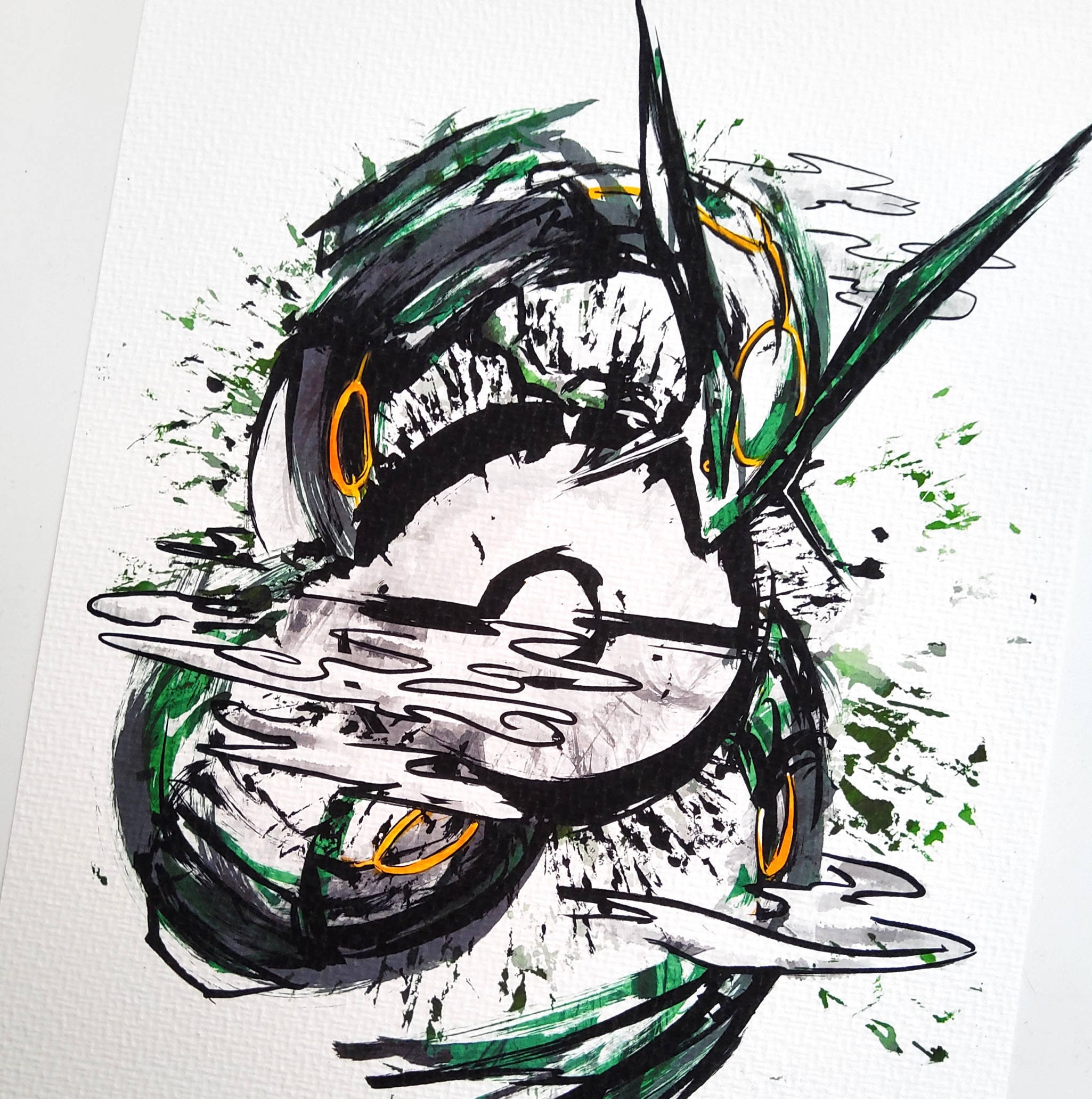 Fanart Print Rayquaza Pokeball Pokemon Ink Print - Etsy UK