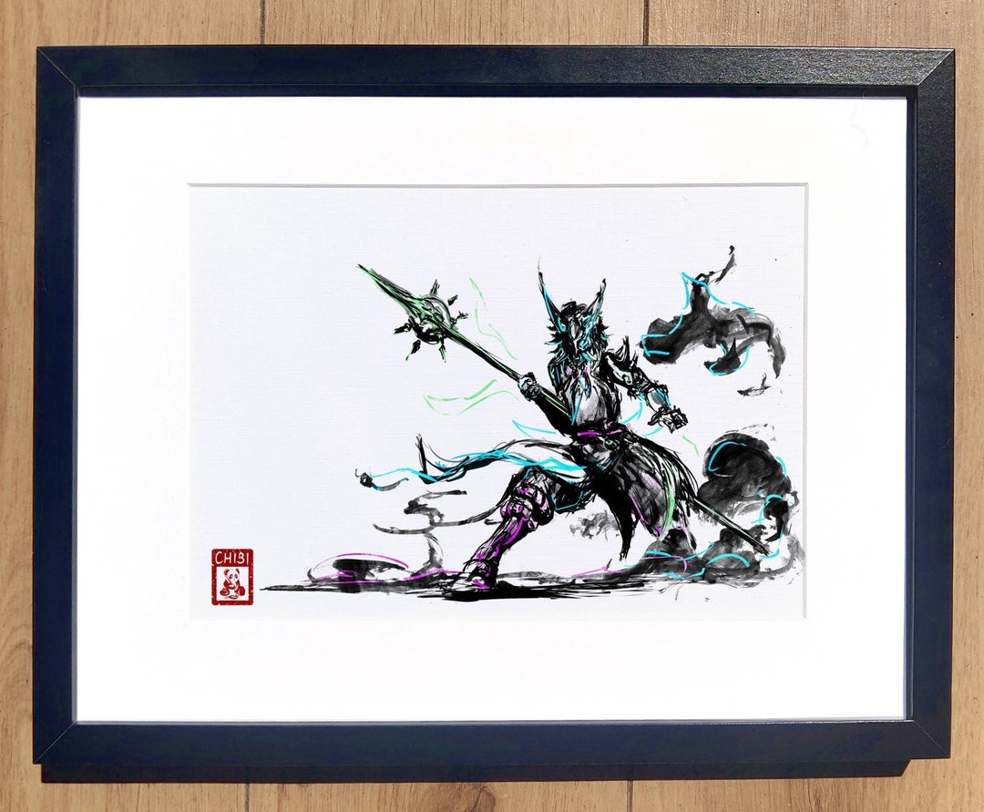 Fanart Print - Xiao Sketch Neon Ver. Genshin Impact Print - Etsy