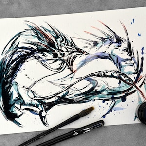 A4 Print - Final Fantasy XIV Leviathan Ink Fanart - Etsy
