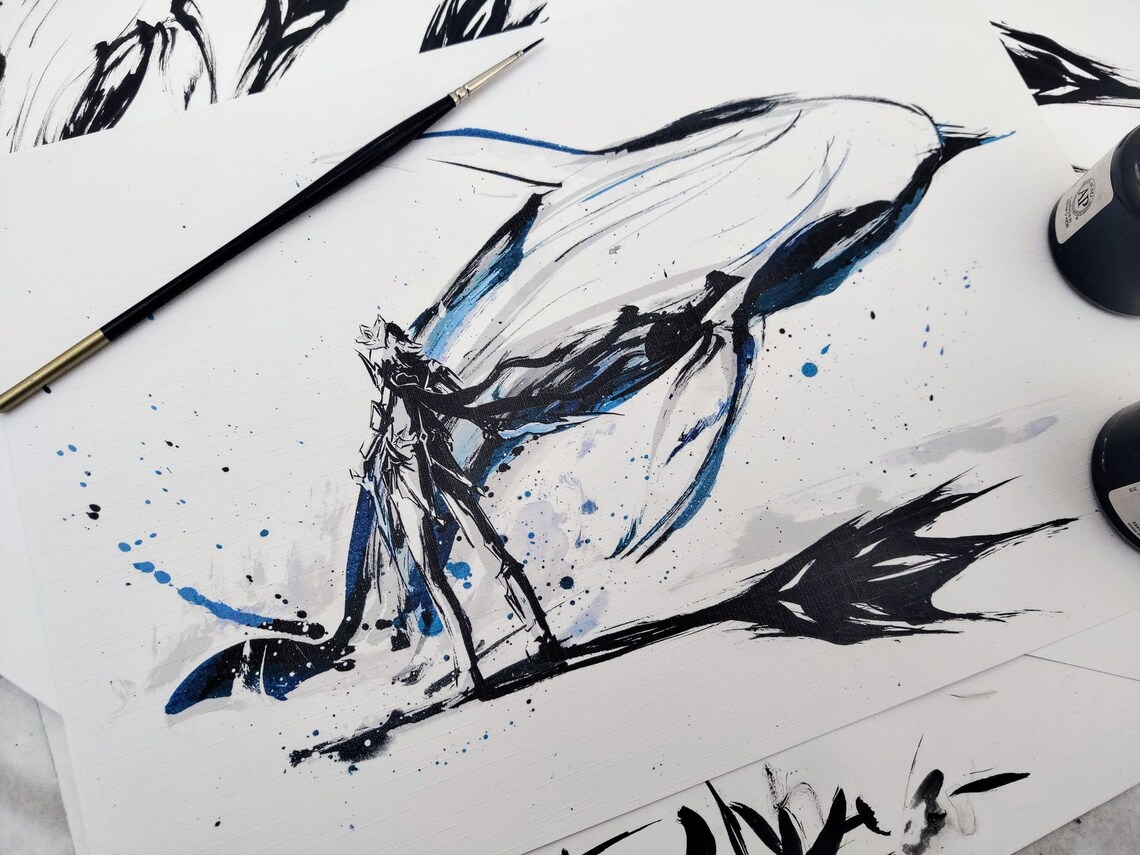 Fanart Print Childe Tartaglia Whale Genshin Impact Print - Etsy UK