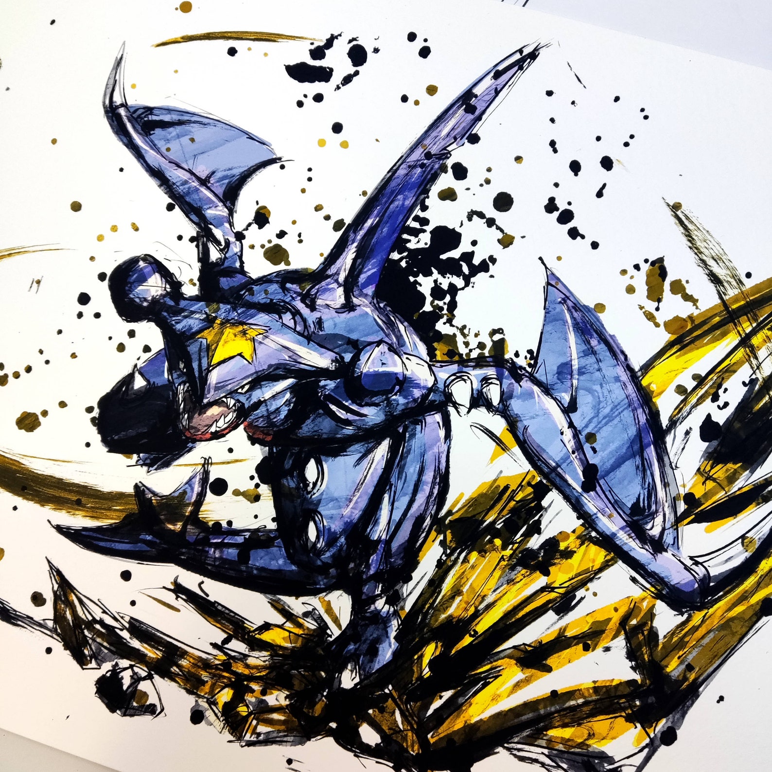 Fanart Print Garchomp Pokemon Ink Print - Etsy