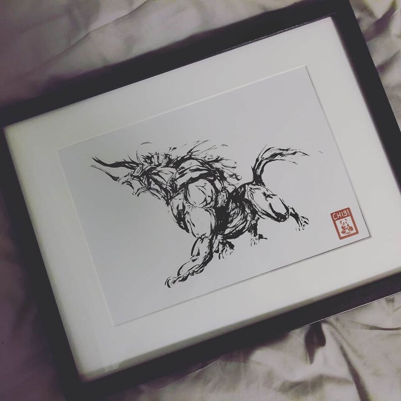 A4 Print Final Fantasy XIV Behemoth Ink Fanart - Etsy