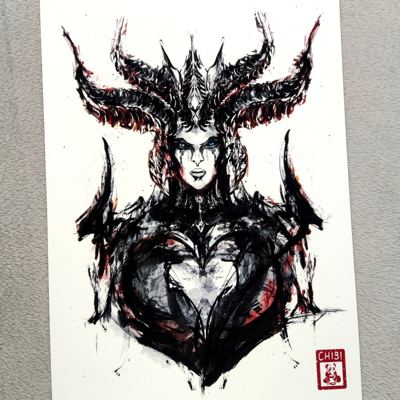 Fanart Print Diablo Lilith Ink Fan Art Etsy