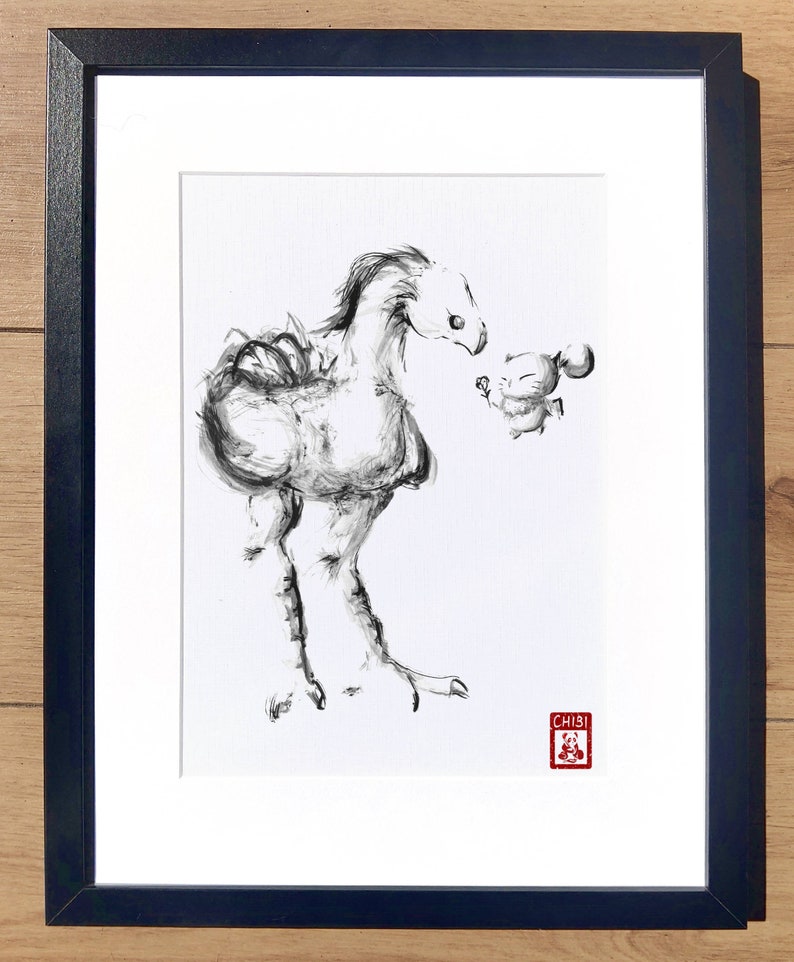 Fanart Print Final Fantasy Moogle and Chocobo Fan Art - Etsy